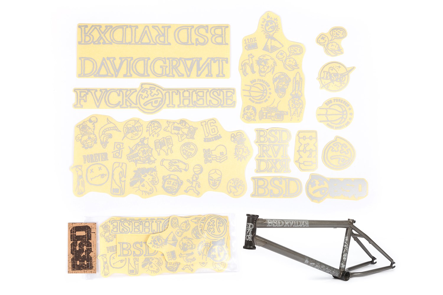 BSD BMX - Raider Frame Sticker Pack - David Grant signature