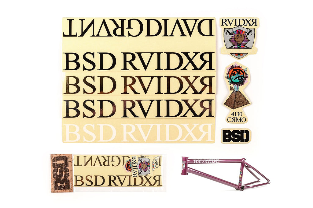 BSD BMX - Raider Frame Sticker Pack - David Grant signature