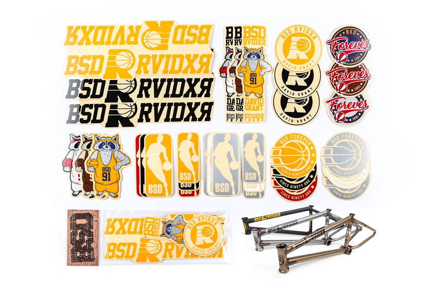 BSD BMX - Raider Frame Sticker Pack - David Grant signature